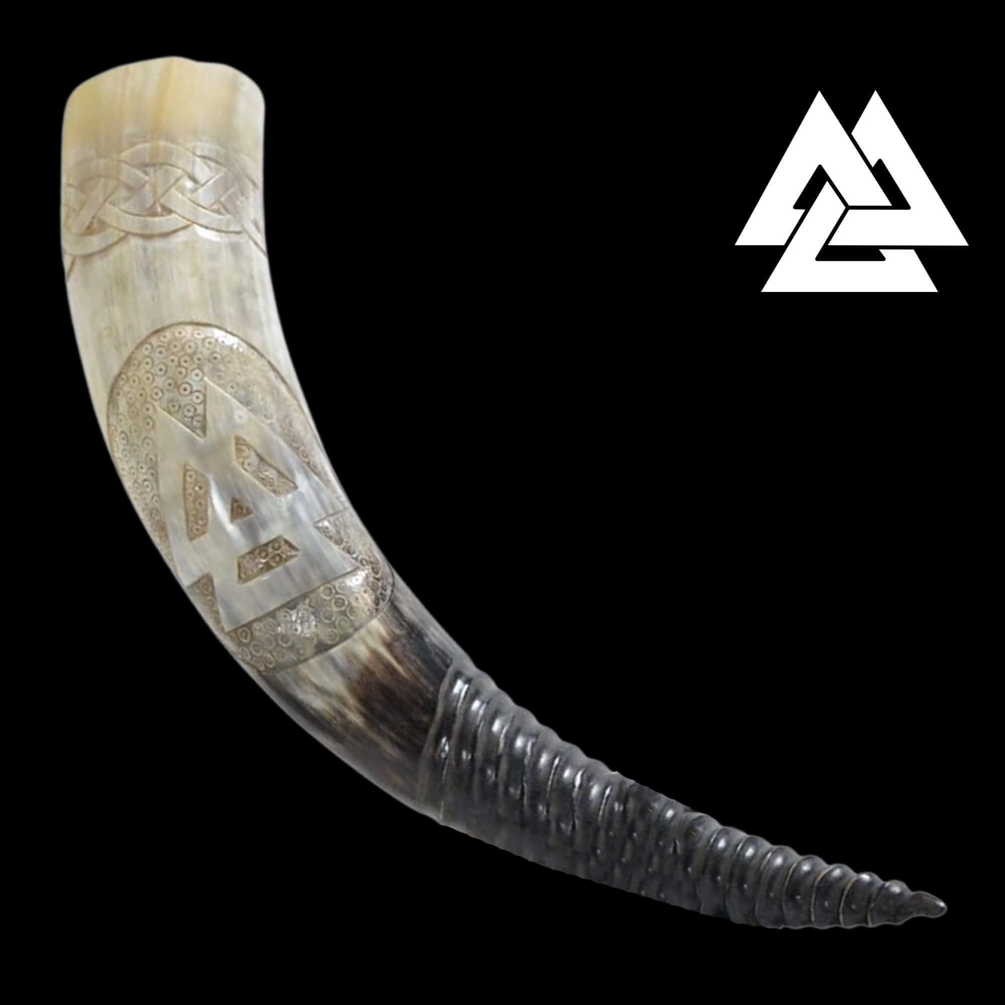 Handmade Valknut Drinking Horn