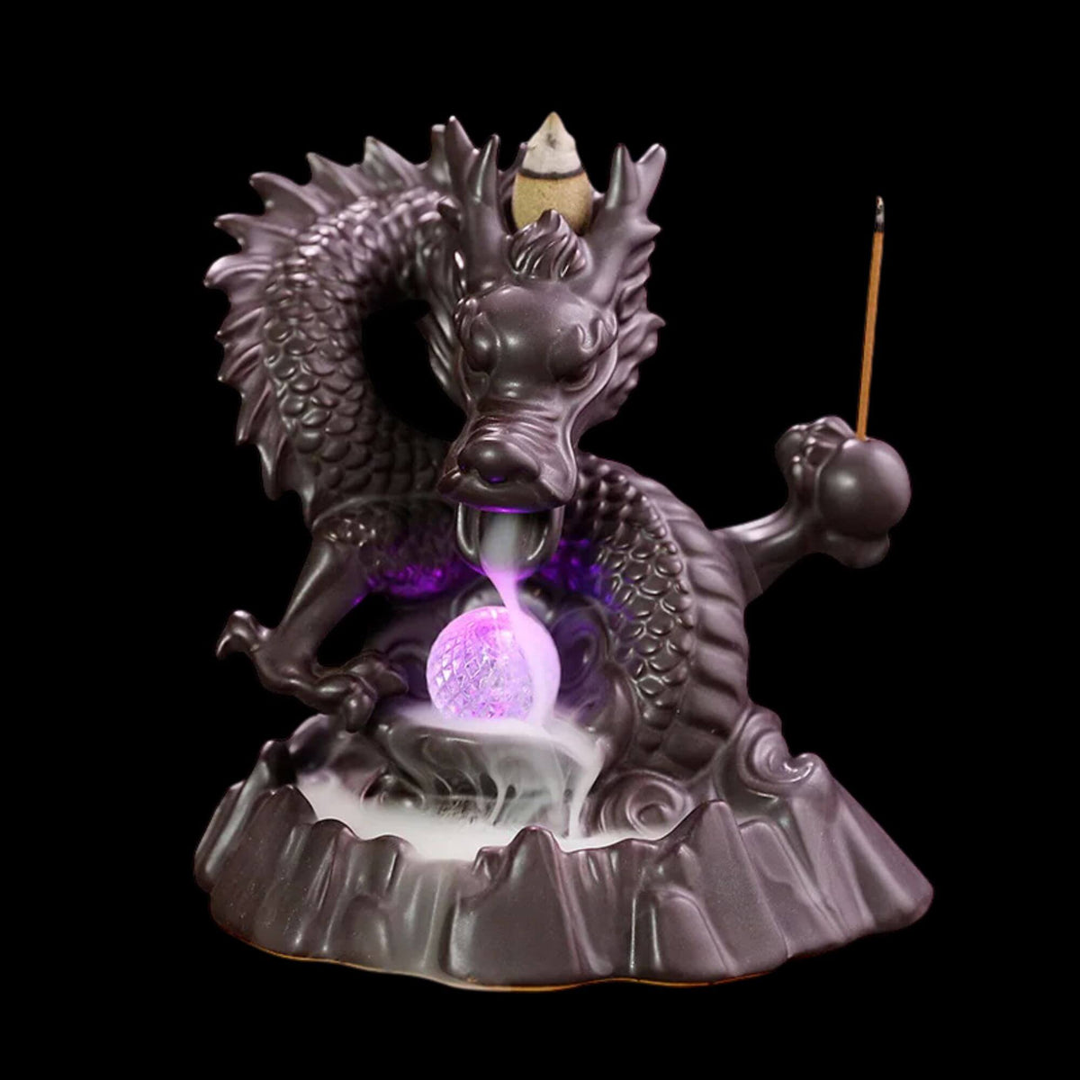 Led Crystal Dragon Incense Burner - Odin's Treasures