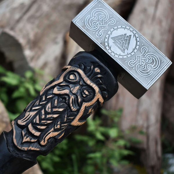 Thunderforge Hammer — Handcarved Norse Hammer