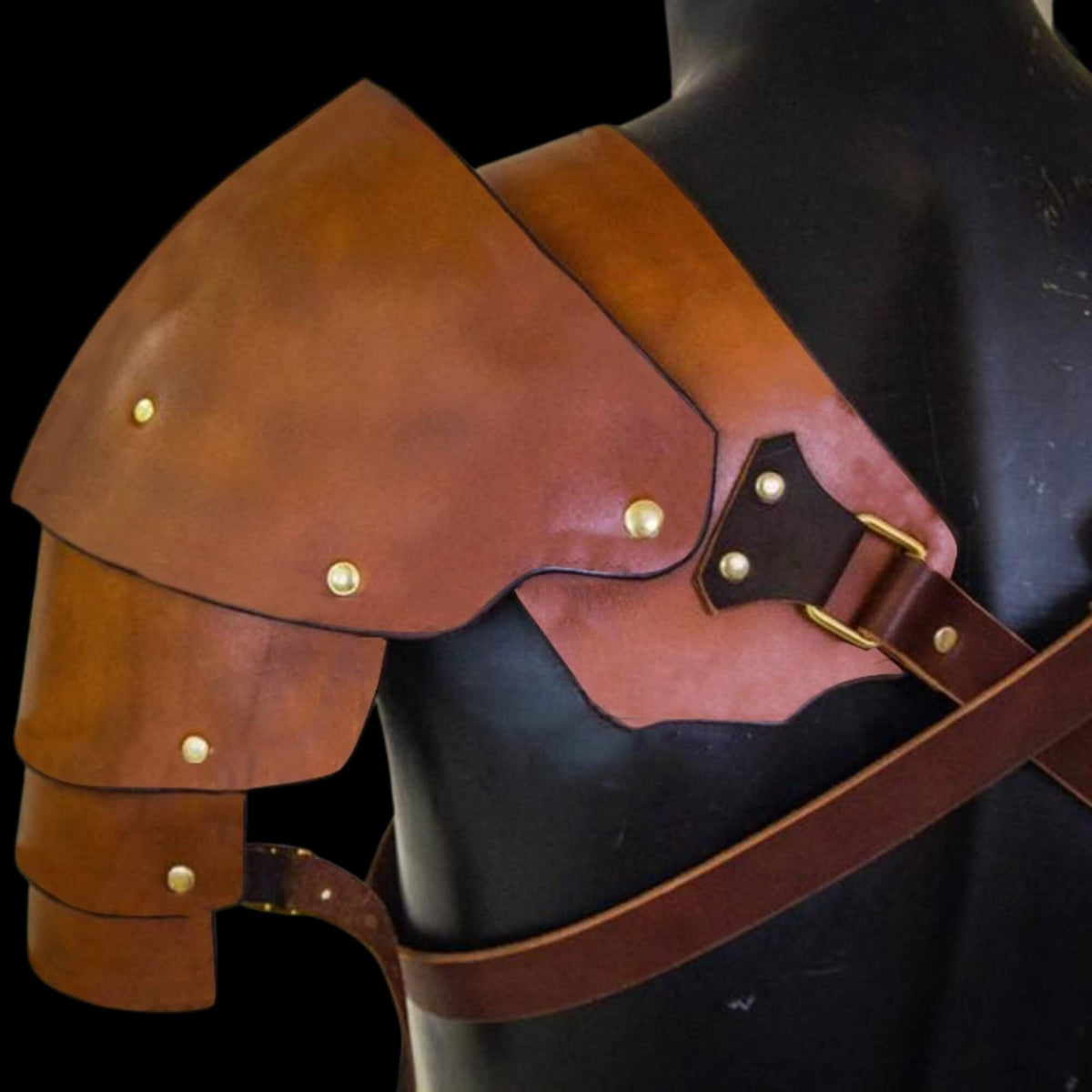 Norse Warrior Leather Pauldron - Odin's Treasures